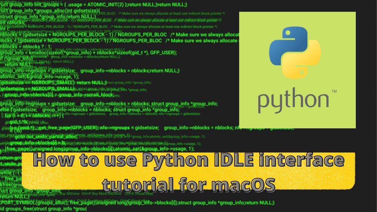 How to use Python IDLE interface - Tutorial for MacOS