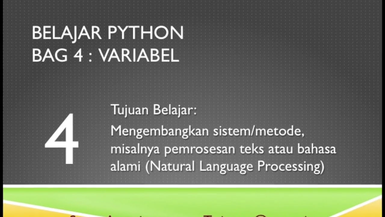 Tutorial Python #4 (Konsep Variabel)