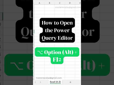 How to open the power query editor in mac excel? | Shortcut Tips #macexcel