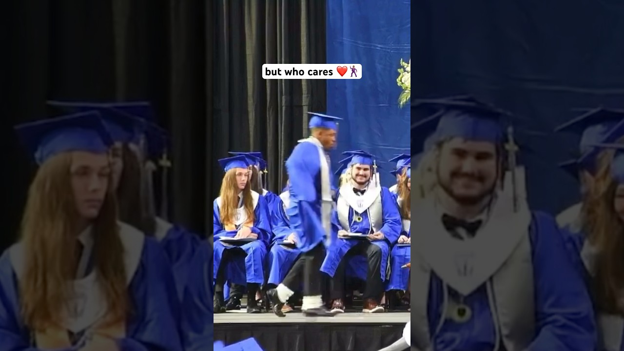 Moonwalking Across The Graduation Stage 💙🩶 #idjrock #shorts #graduation #dance #michaeljackson #hlb