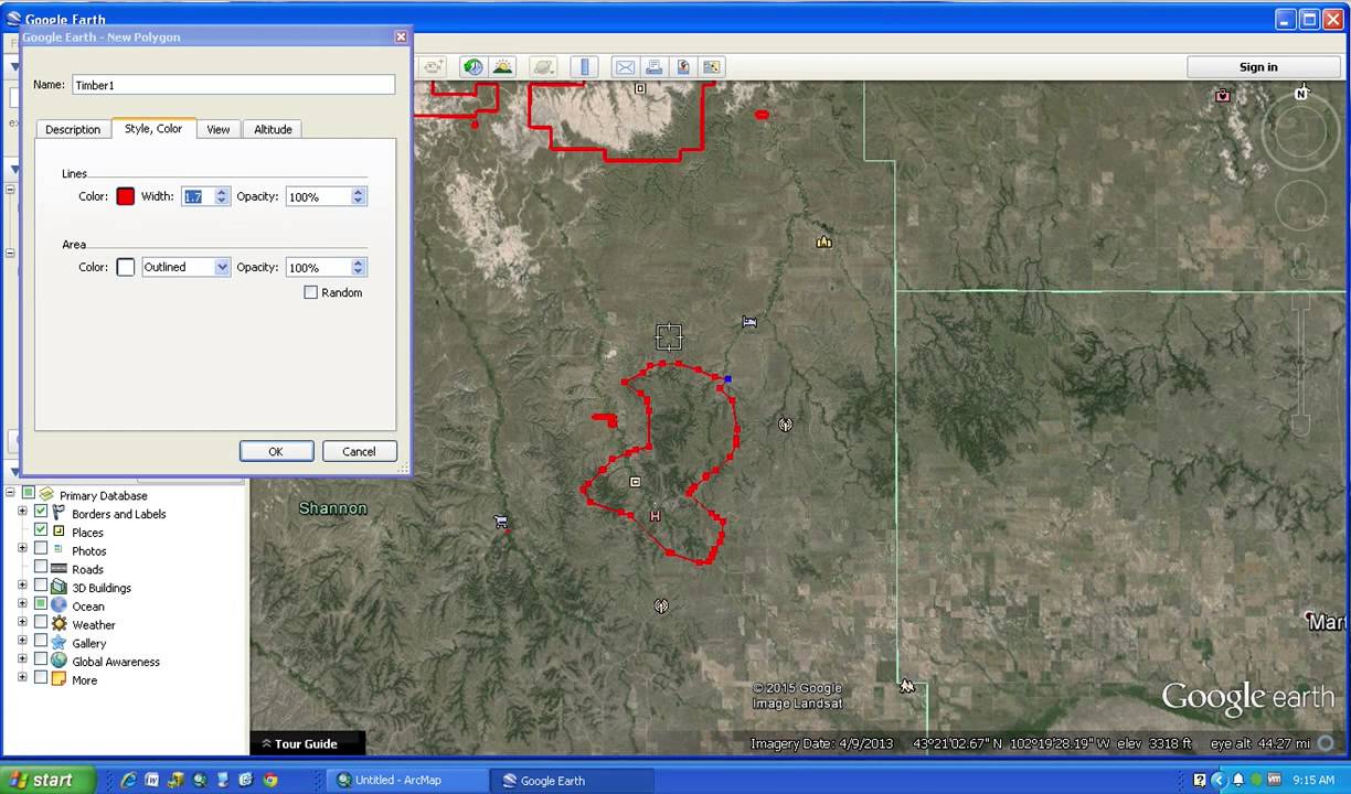 Draw Polygons in Google Earth