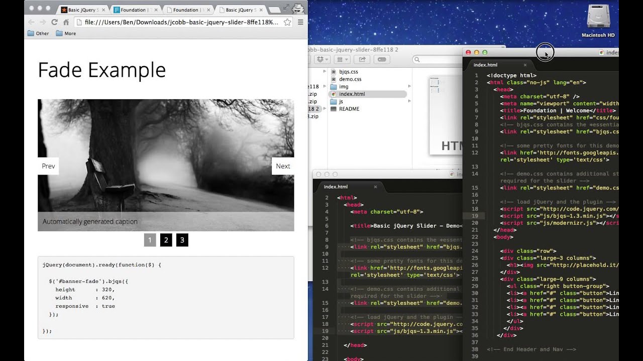 Video tutorial for using the jQuery basic image slider (basic-slider.com)