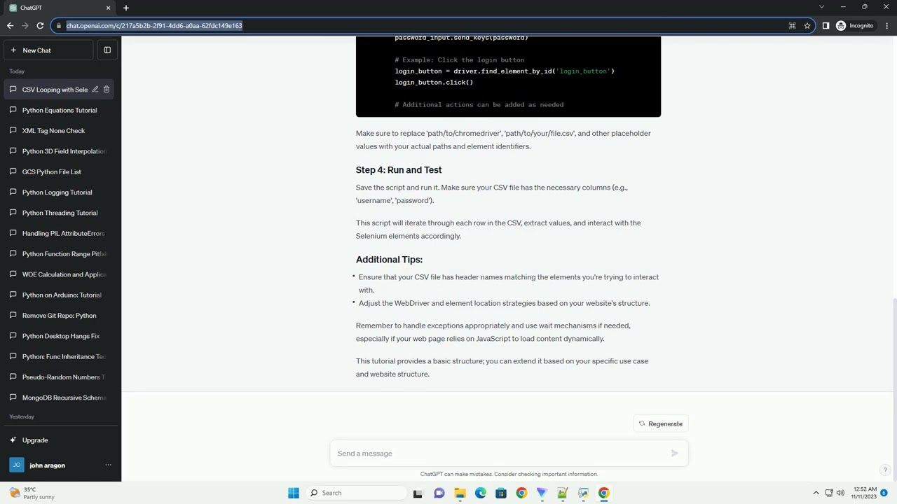 How to loop csv rows to the selenium elements using Python