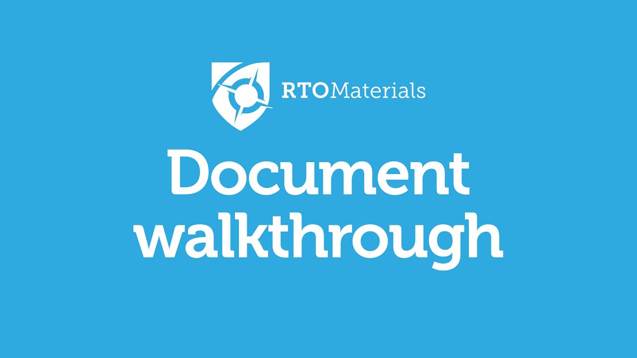 RTO Materials Document Walkthrough