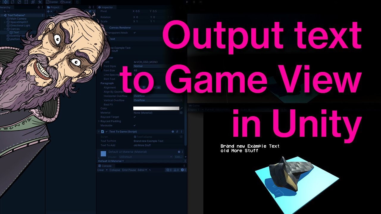 How to write actual text into game play - Questions & Answers - Unity ...