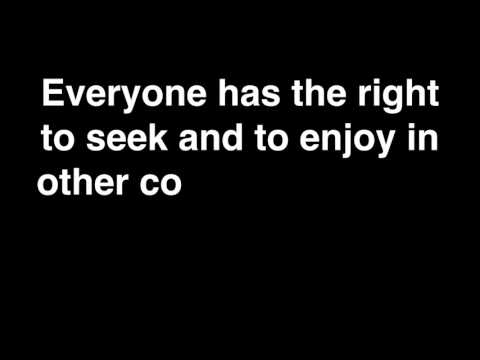 Your Human Rights - Article #14 (on asylum)