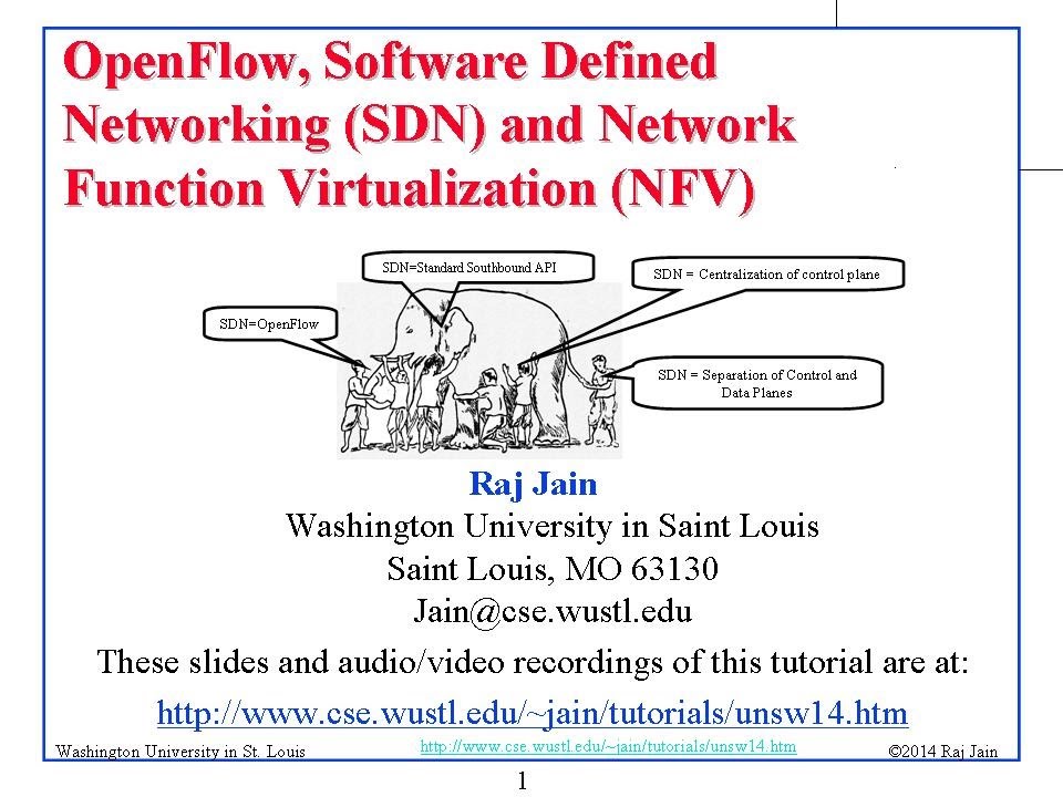 Tutorial on OpenFlow, Software Defined   Networking (SDN) and Network Function Virtualization (NFV)