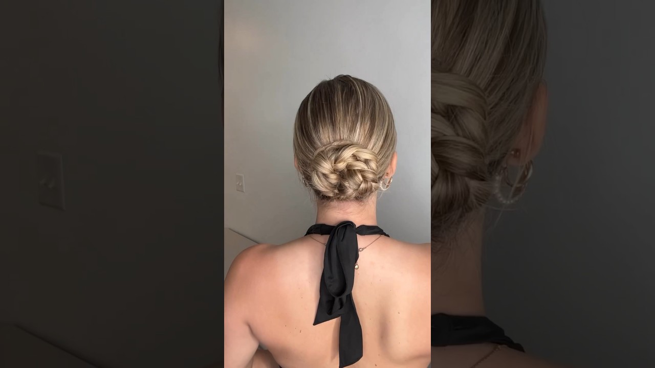 Slicked Back Braided Bun | Summer Hairstyles | Greasy Hairstyles