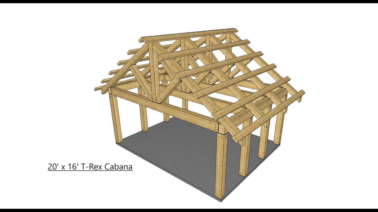 20' x 16' T-Rex Post and Beam Cabana 360-3D Walkthrough