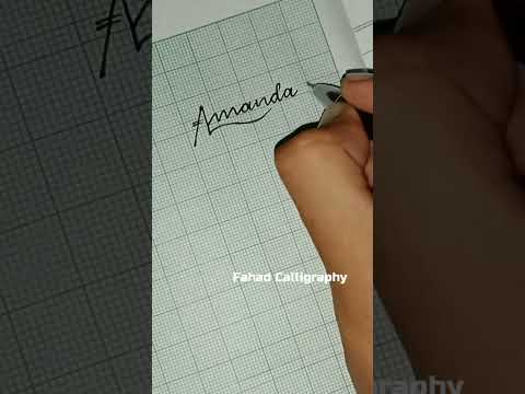 Amanda girl's name #shorts #fahadcalligraphy