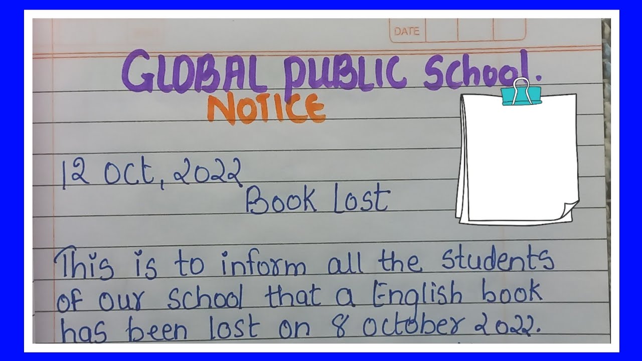 Lost And Found Notice Writing /How To write Notice lost And Found Lost And Found/12th English Notice