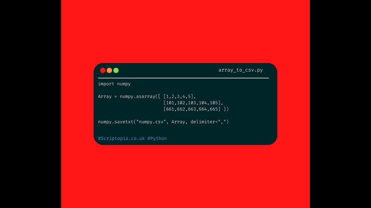 Python Numpy - NumPy array to CSV file
