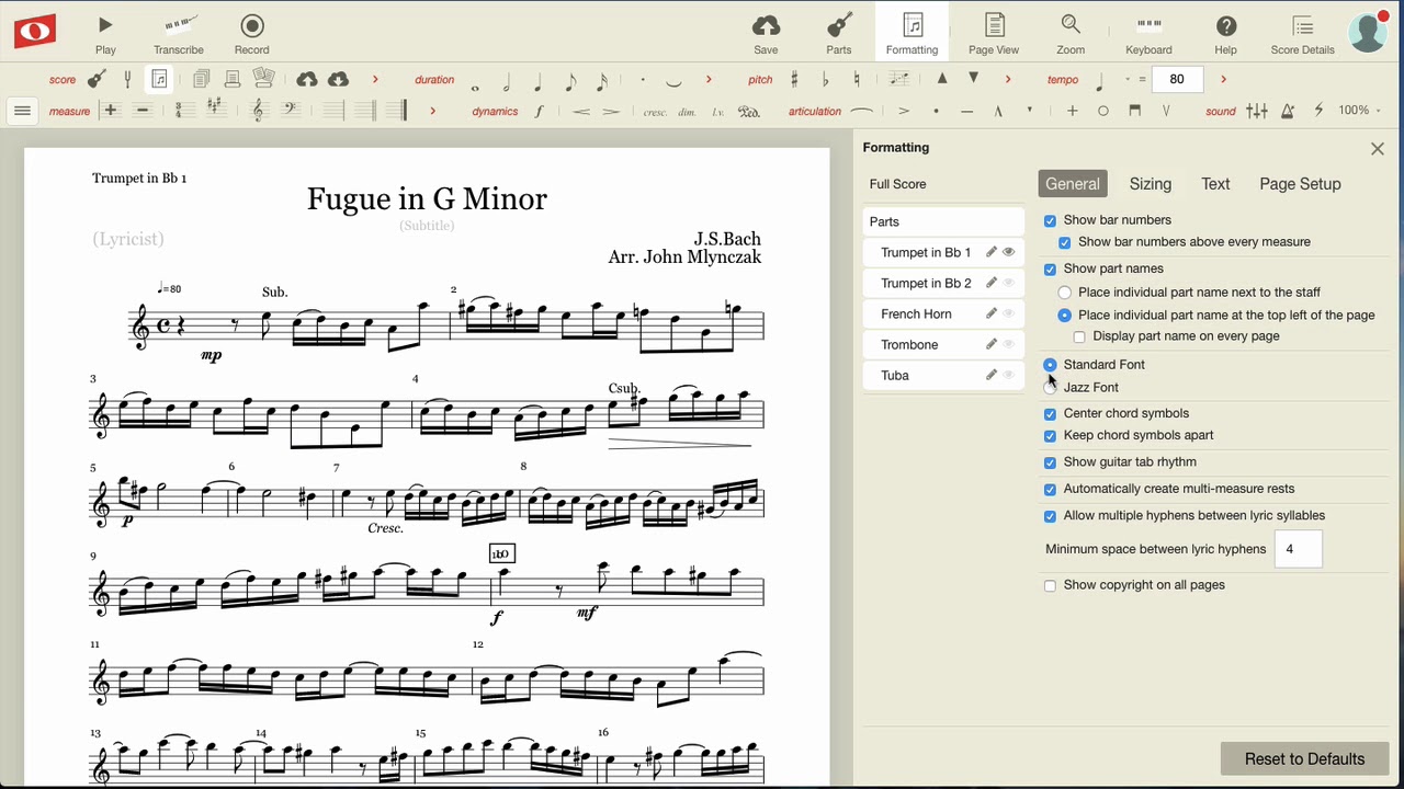 Independent Part Formatting Now Available