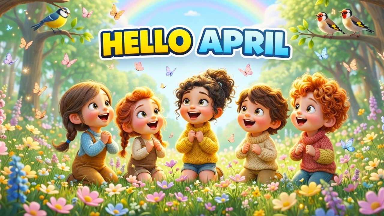 April Song for Kids | Months of the Year Song | Preschool Learning Music
