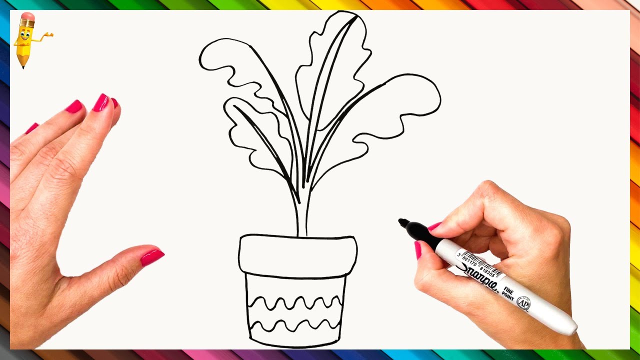 How To Draw A Plant Step By Step 🌿 Plant Drawing Easy