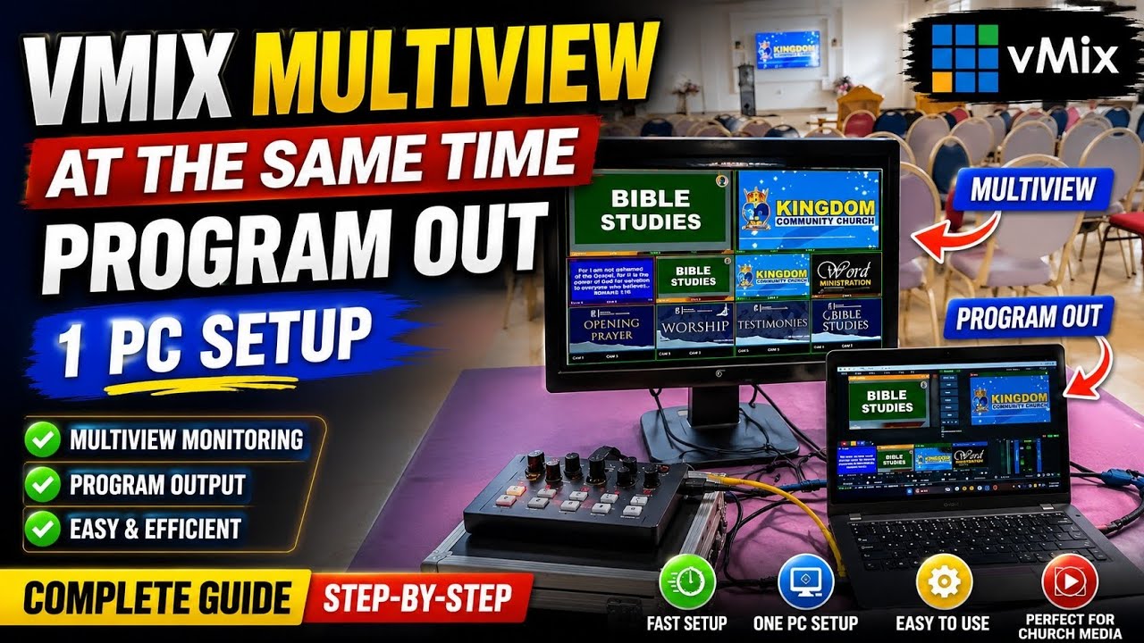 vMix Multiview at the same time program out || 1 PC SETUP 