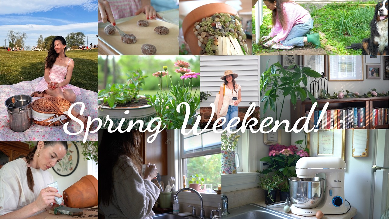 The Perfect Spring Weekend | picnic, farmers market, gardening, DIY craft, scrapbooking & baking!