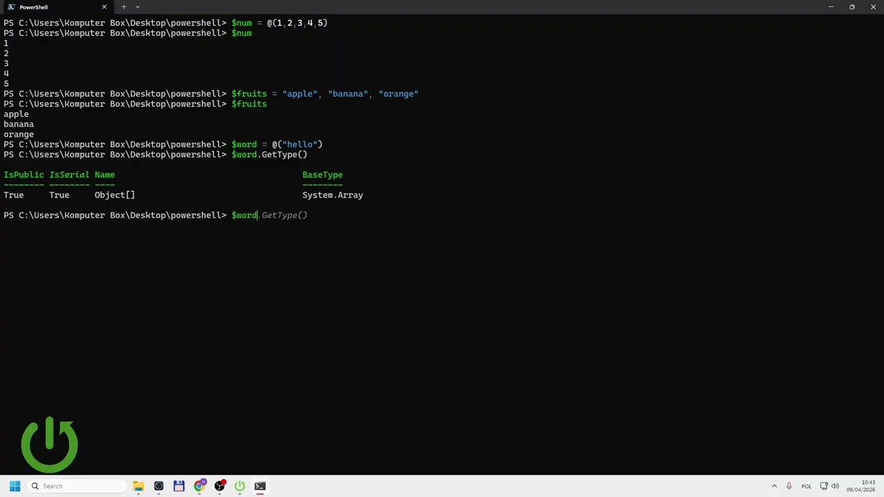 MICROSOFT Windows PowerShell – How to Create and Use Arrays
