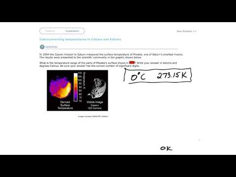Aleks Interconverting temperatures in Celsius and Kelvins