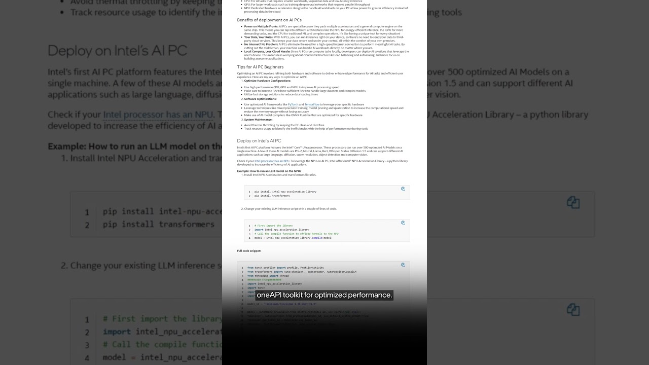 Guide to deploying AI Applications on AI PCs | September 2024 | oneAPI Dev News | Intel Software