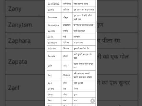 word meanings starts with latter "Z"