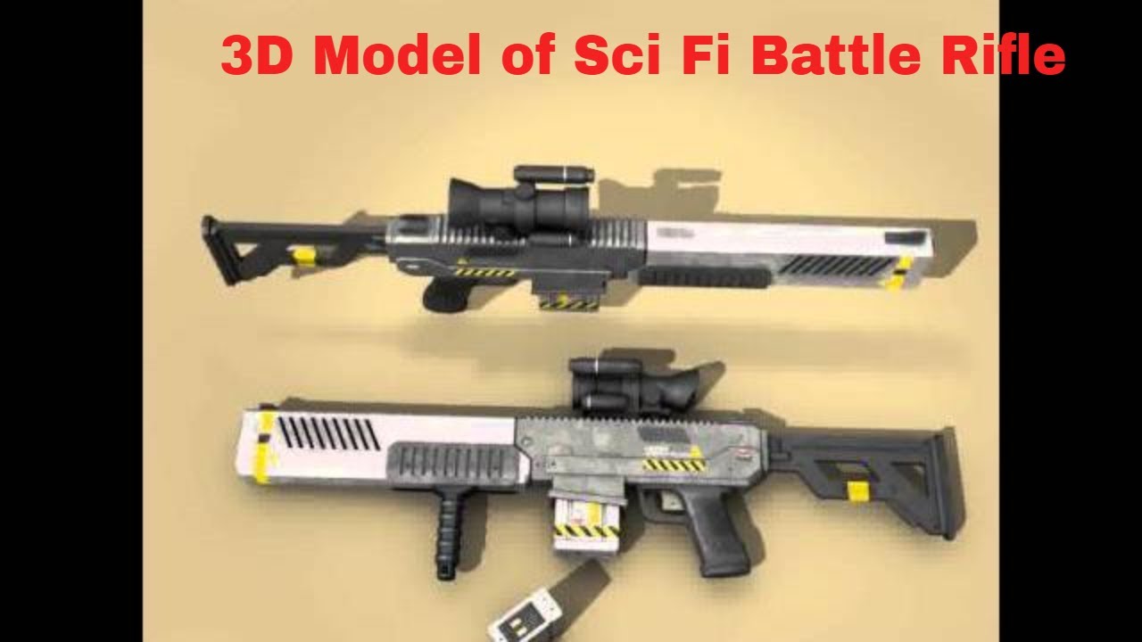 3D Model of Sci Fi Battle Rifle Review