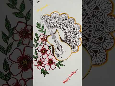 Beautiful creative art of guitar in our Saisri arts #music #art #guitar #drawing