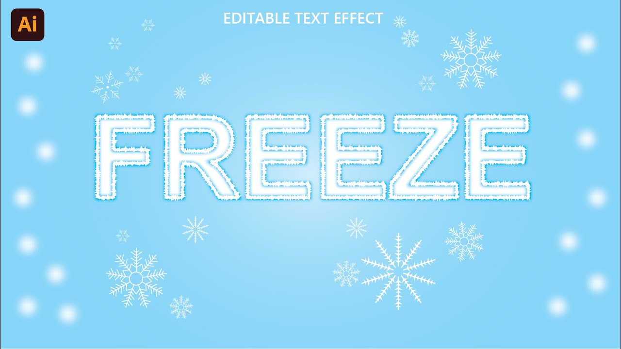How to create Editable vector Freeze text effect in Adobe illustrator