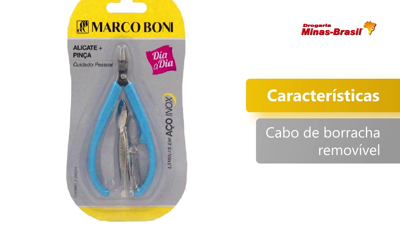 Alicate de Cutículas Marco Boni Com Cabo Plástico Pinça Para Sobrancelhas | Drogaria Minas Brasil