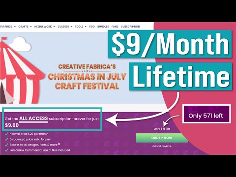 $9/Month Creative Fabrica All Access Promo! (Lifetime Subscription)
