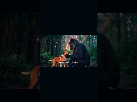 Primate saves Dog #animalrescue #gorrilatag #jungleadventure #dog #dogrescue #wildlife #viralvideo