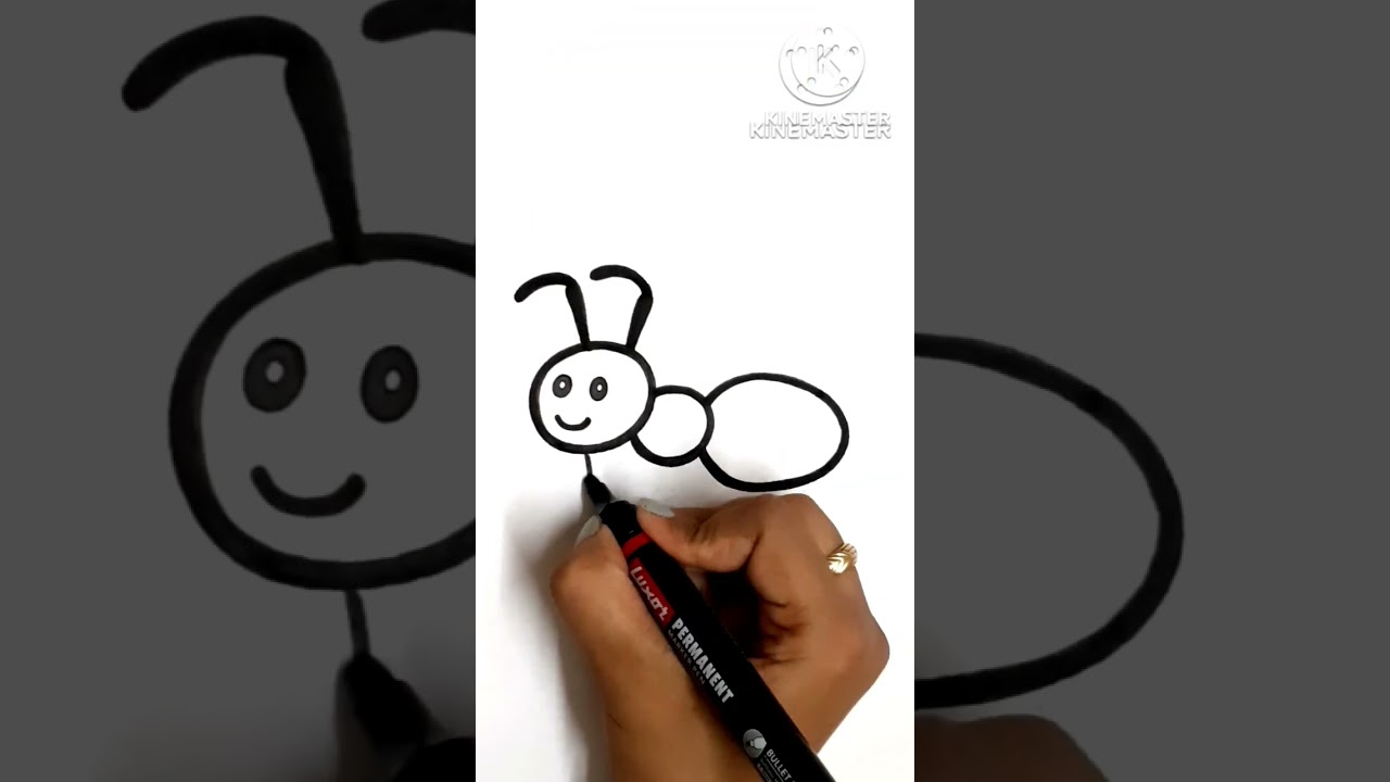 Easy Ant Drawing #shorts #ytshorts #viralshorts #ant #trending #craftomaniabyshivi
