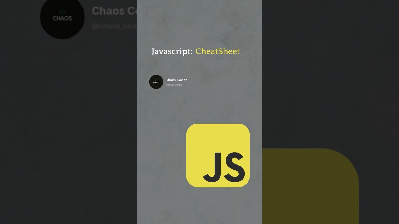 JavaScript Cheat Sheet | #shorts