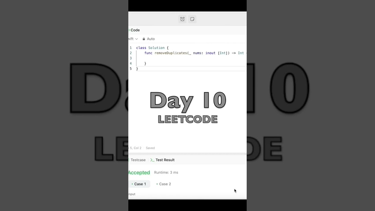 Day 10: LeetCode Problem 26. - Swift  #LeetCode #Swift #SwiftUI #Challenge #Coding