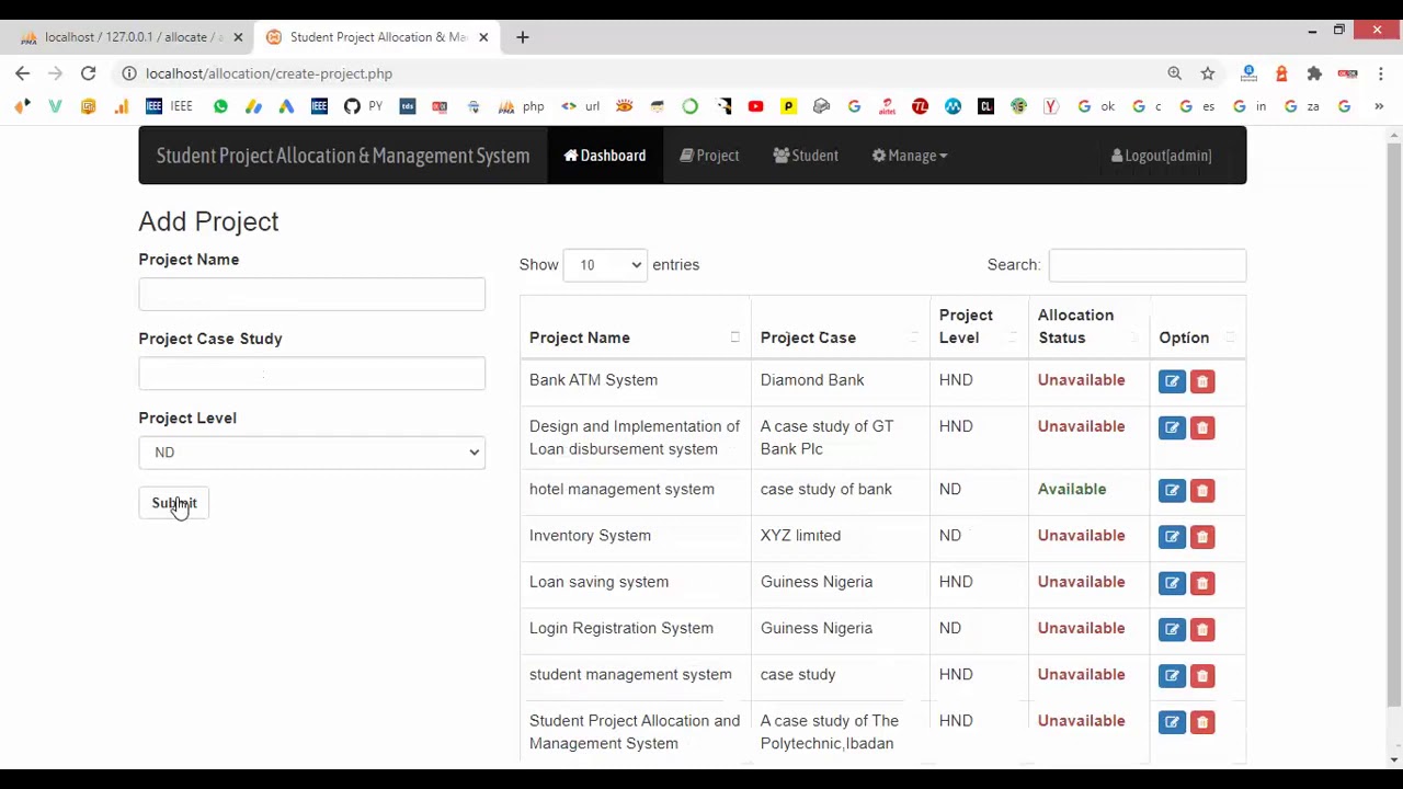 Student Project System Allocation and Management System in PHP - OKOK ...