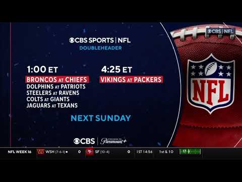 NFL CBS week 17 2022 lineup (pre-flex)
