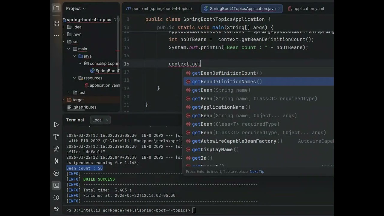 How to Find Default Internal Beans in Spring Boot
