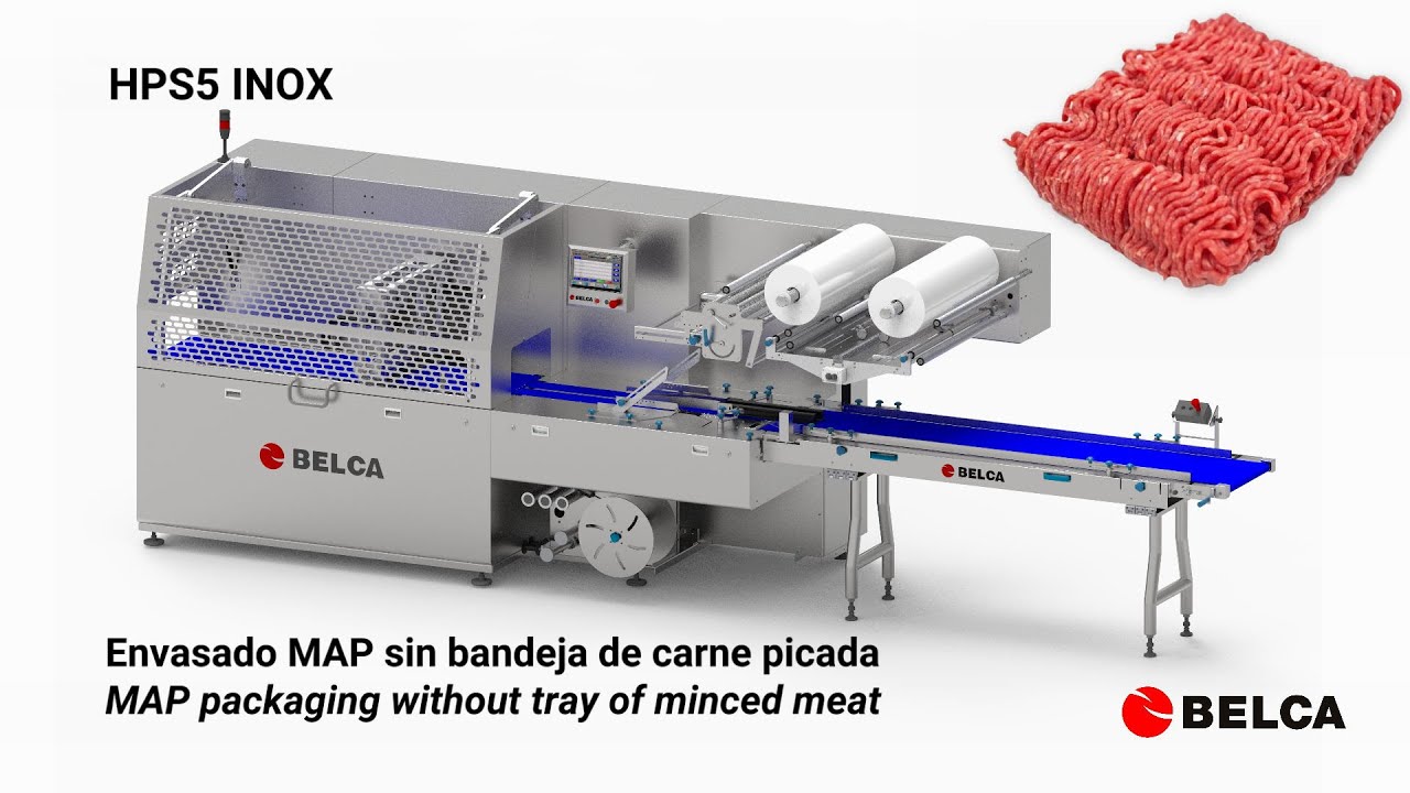 Envasado de carne picada sin bandeja bajo MAP en HPS5 INOX - BELCA