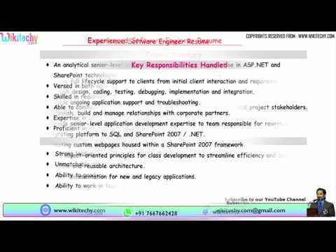 Experienced software engineer resume | Resume Format for Software Engineer
