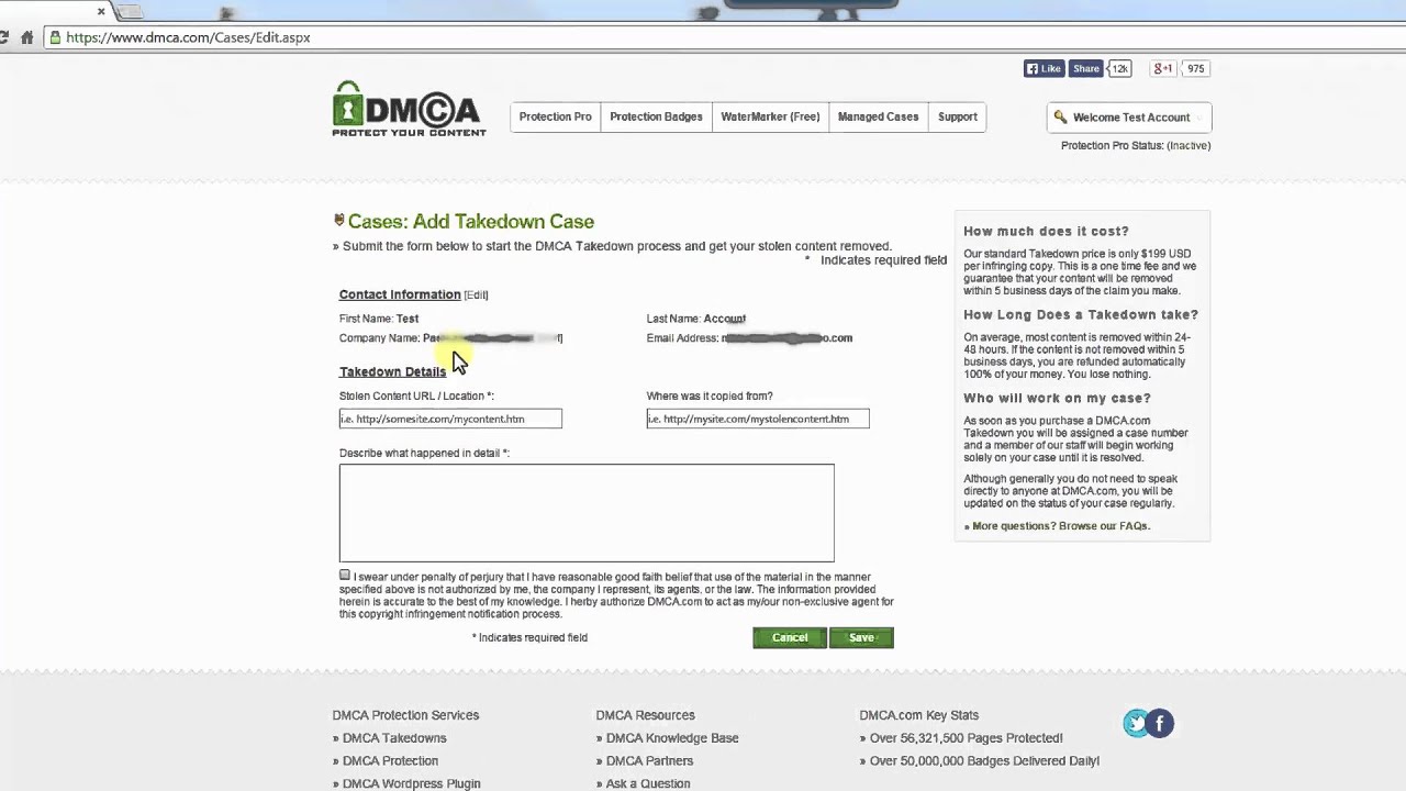 How to create professionally managed takedown using DMCA.com
