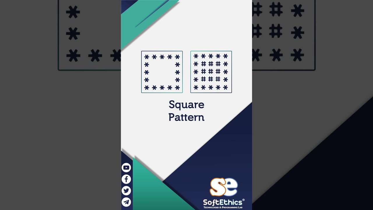 Square pattern program - Learn and code square pattern in less than a minute #shorts #patternshorts