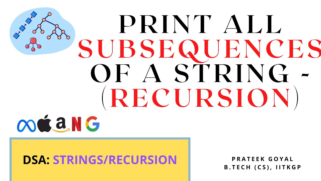 Print all subsequences of a String | Java | Data Structures | Strings, Recursion