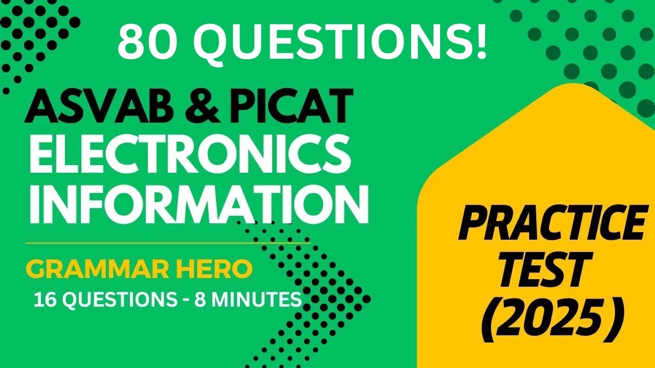 Electronics Information Practice Test for the ASVAB & PiCAT #acetheasvab #grammarhero