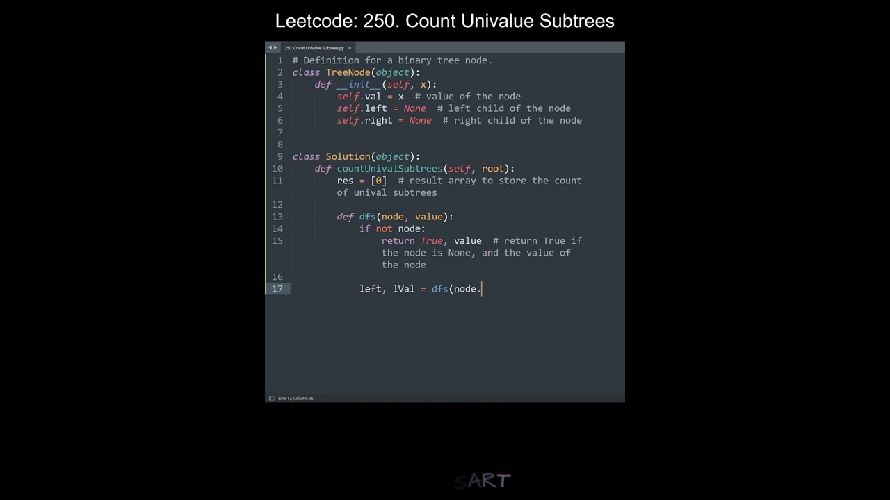 Leetcode 250. Count Univalue Subtrees in Python | Python Leetcode | Python Coding Tutorial | ASMR