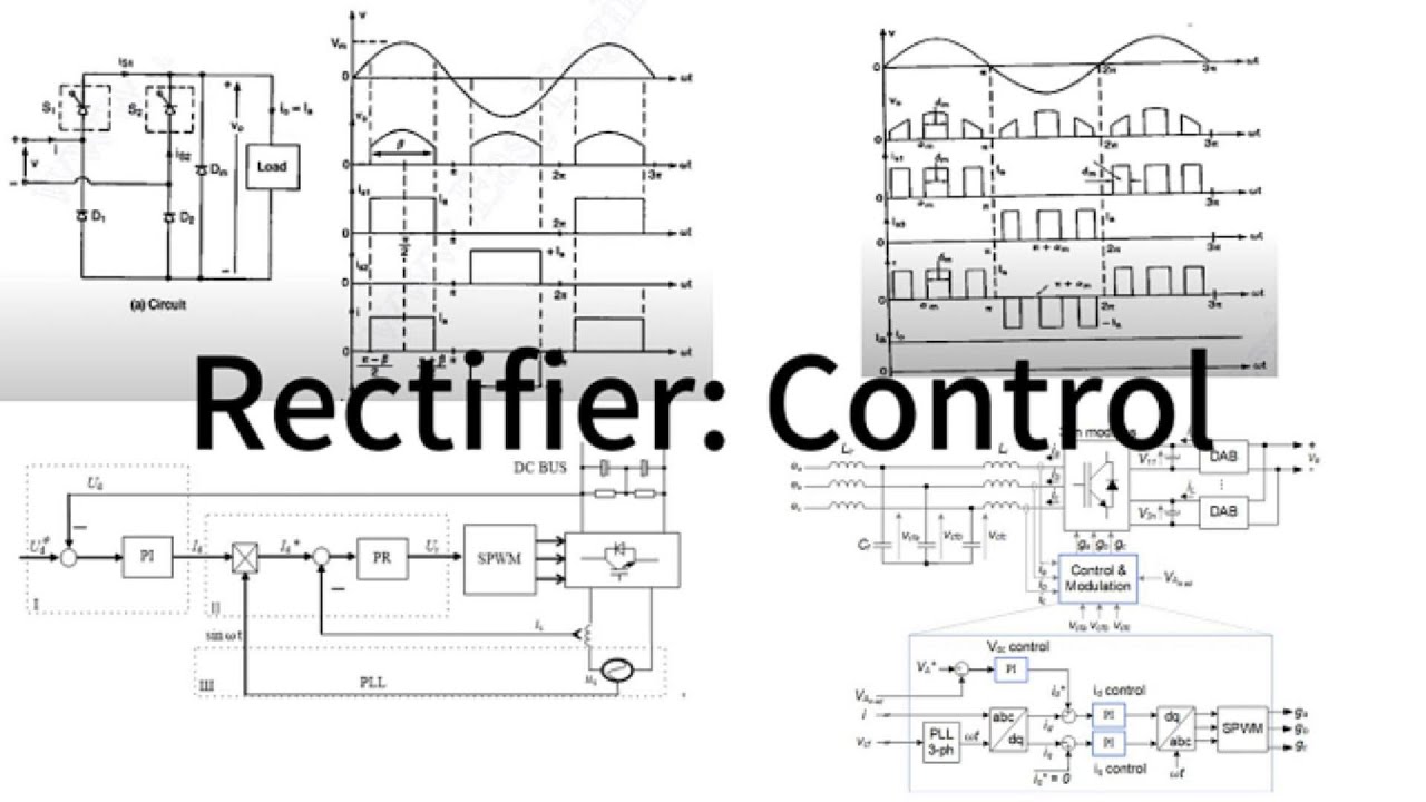 Single Phase and Three Phase Rectifiers: Basics and Control Techniques, THD, PF, SPWM