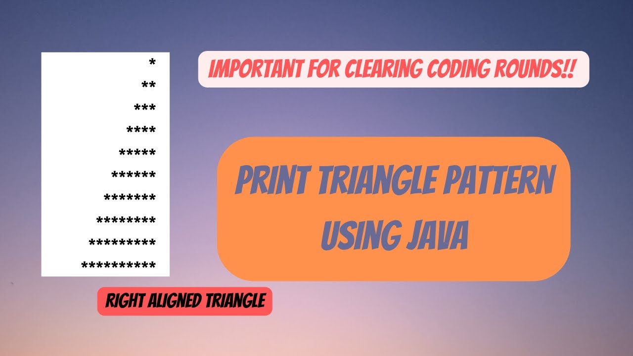 PRINT STAR TRIANGLE (RIGHT ALIGNED) PATTERN || JAVA #coding