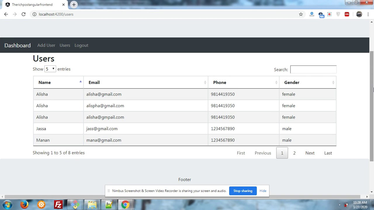 Angular Datatable working example with dynamic data