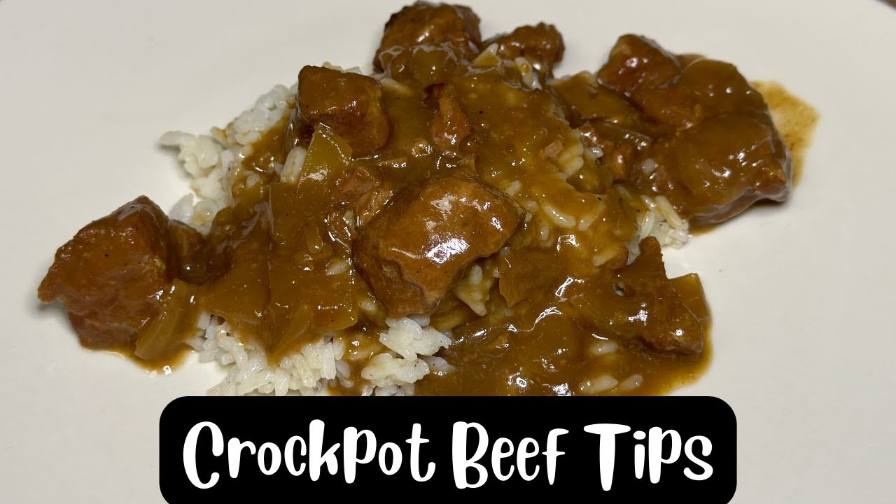EASY CROCKPOT BEEF TIPS AND GRAVY