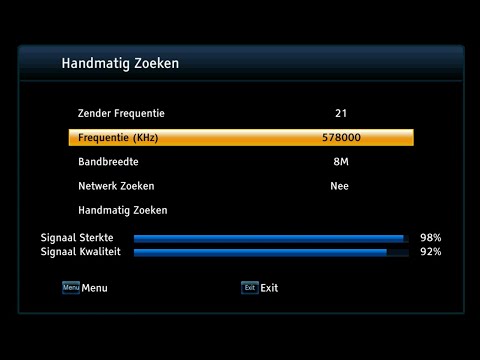 Handmatige zenderscan uitvoeren met een Rebox RE-2400DVBT2 ontvanger