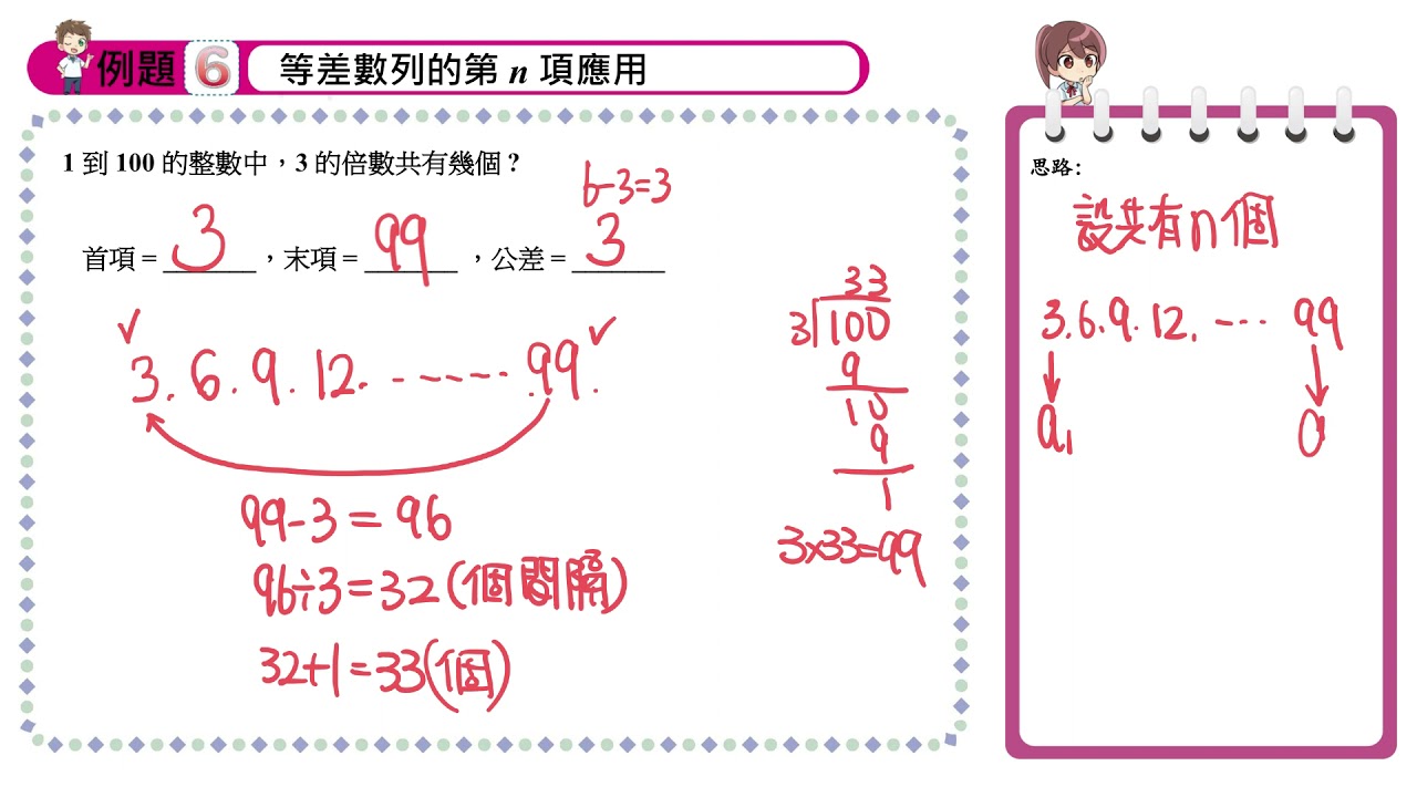 【例題6】等差數列的第n項應用 【八下】第一章 數列與等差級數 均一教育平台
